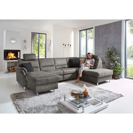 Die PlanBar Wohnlandschaft &raquo;ZE-EM16033 U-Form, Breite 316 cm&laquo; wahlweise mit Kopfst&uuml;tzen und echt bezogenem R&uuml;cken 100% Polyester B/H/T: 316cm x 203cm,