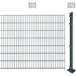 Arvotec Doppelstabmattenzaun &raquo;EASY 143 zum Aufschrauben&laquo; Zaunh&ouml;he 143 cm, Zaunl&auml;nge 2 - 60 m grau Kunststoff, Stahl H/L: 143cm x 26m, Pfosten: 14 Stk.