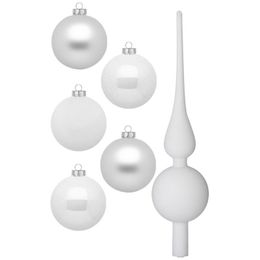 MAGIC by Inge Weihnachtsbaumkugel &raquo;Just White, Weihnachtsdeko, Christbaumschmuck&laquo; Christbaumkugeln aus Glas, 45 Kugeln &Oslash; ca. 4-6 cm, inkl. Spitze 28 