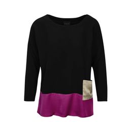 Madeleine Mode Madeleine Bluse Damen Gr&ouml;&szlig;e XXL cappuccino / magenta / schwarz