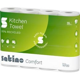 satino K&uuml;chenrollen Comfort, 2-lagig, mit Pr&auml;gung, L 14 m x B 220 mm, 100 % Recycling-Papier, hochwei&szlig;, 4 x 64 Blatt