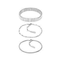 Calvin Klein Damen Armketten Set &raquo;CK STACKED&laquo; silber 17cm, Edelstahl