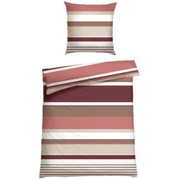 Schiesser Bettw&auml;sche &raquo;Rexo aus weicher Baumwolle mit Streifen&laquo; 2 Stk. Made in Green rosa Renforc&eacute;, Obermaterial: 100% Baumwolle B/L: 135cm x 200cm, 1 Stk., 1 