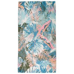Capelli New York Strandtuch schnelltrocknend, inkl. praktischer Tasche bunt Microfaser, Mikrofaser B/L: 80cmx160cm, 1 Stk., Bl&auml;tter, Microfaser