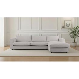 LeGer Home by Lena Gercke Ecksofa &raquo;Avelina&laquo; Breite 297 cm, in Cord- und Chenille- Stoff, R&uuml;ckenkissen mit Federn grau 100% Polyester B/H/T: 297cm x 