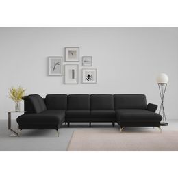 Sit & More sit&more Wohnlandschaft &raquo;Fashion U-Form&laquo; wahlweise mit Kopfteilverstellung, Vorziehsitz, motorisch, Nickelf&uuml;&szlig;e schwarz B/H/T: 338cm x 84cm x 207cm, 