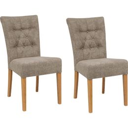 Home Affaire Polsterstuhl &raquo;Queen&laquo; (Set) 4 Stk.Esszimmerstuhl mit Knopfheftung, 2er, 4er oder 6er-Set grau Polyester B/H/T: 46cm x 93cm x 64cm, 4 Stk.,