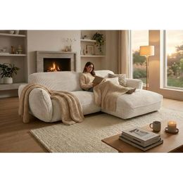 Trendmanufaktur Ecksofa &raquo;Be Chilled, modernes Lounge-Design mit stilvoller Kedernaht&laquo; mit softem Sitzkomfort, in hochwertigem Cord mit weicher Haptik 