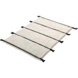 Kleine Wolke Badematte &raquo;Travis, Badvorleger, Badezimmer Teppich&laquo; H&ouml;he 14 mm rutschhemmend beschichtet fu&szlig;bodenheizungsgeeignet Badteppich, gestreift mit Quasten, 