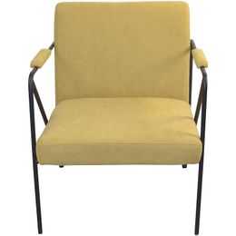 HOFMANN LIVING AND MORE Sessel 1 Stk. tlg. gelb 100% polyester Stoffbezug, B/H/T: 64cm x 77cm x 76cm