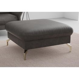 Sit & More sit&more Hocker &raquo;Fashion&laquo; inklusive Federkern, mit satinierten Nickelf&uuml;&szlig;en grau B/H/T: 89cm x 45cm x 89cm, Luxus-Microfasermit Pr&auml;gung,mit Federkern