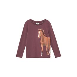s.Oliver Shirt M&auml;dchen Gr&ouml;&szlig;e 140 pueblo / burgunder / wei&szlig;