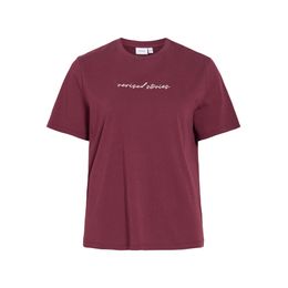 Vila T-Shirt 'VIVora' Damen Gr&ouml;&szlig;e L bordeaux / wei&szlig;