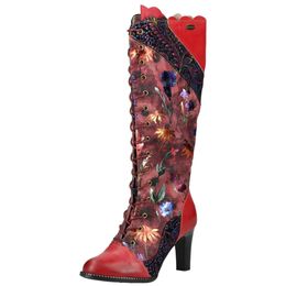 Laura Vita Lace-Up Boots female size 35 Blue / Green / Red / Wine red