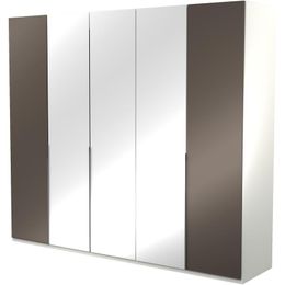 Musterring Kleiderschrank &raquo;San Diego, Kleiderschrank, Schrank, Garderobe, mit Glast&uuml;ren&laquo; 1 Stk. tlg. 5-t&uuml;rig (ged&auml;mpft), 6 B&ouml;den, 3 Kleiderstangen, Chromgriffe 