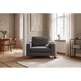 OTTO home Loveseat &raquo;Pinto Skandi 105 cm, Chenille, Struktur&laquo; mit Keder, Massivholzf&uuml;&szlig;e Eiche ger&auml;uchert 100% Polyester Chenille-Struktur, B/H/T: 108cm
