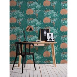 Livingwalls living walls Vliestapete &raquo;Famous Garden Wald-Tapete Mustertapete Floral Wald&laquo; matt strukturiert Vliestapete Pflanzen f&uuml;r Schlafzimmer K&uuml;che Wohnzimmer