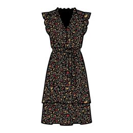 Apricot Ruffle Floral Mini Dress ' ' Damen Gr&ouml;&szlig;e 42 schwarz Sommerkleid