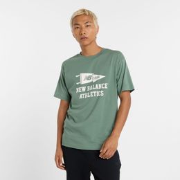 New Balance T-Shirt 'Varsity Pennant' Herren Gr&ouml;&szlig;e S tanne / wei&szlig;