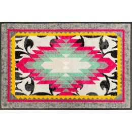 wash+dry by Kleen-Tex Fu&szlig;matte &raquo;Tribal Pop&laquo; rechteckig 7 mm H&ouml;he auch als L&auml;ufer erh&auml;tlich, waschbar und trocknergeeignet bunt Polyamid B : 50cm 1 Stk