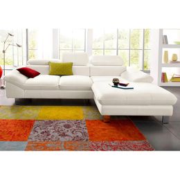 COTTA Ecksofa &raquo;Driver L-Form, B: 268 cm&laquo; Kopfteilverstellung, optional Schlaffunktion & Bettkasten wei&szlig; LEDER BEEFY (ein abgedecktes Spalt-Rindsleder)