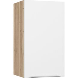 KOCHSTATION H&auml;ngeschrank &raquo;KS-Aken&laquo; wei&szlig; wildeiche Nachbildung, B/H/T: 40cm x 70,4cm x 34,6cm