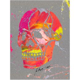 Artland Alu-Dibond-Druck &raquo;Totenkopf 2&laquo; K&ouml;rper 1 Stk. tlg. als Alubild in verschied. Gr&ouml;&szlig;en orange B/H/T: 30cm x 40cm, Alu-Dibond-Druck K&ouml;rper Hochformat, 1 