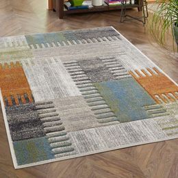 LUXOR living Teppich &raquo;Toronto&laquo; rechteckig 12 mm H&ouml;he Kurzflor, modernes Patchwork-Design, Hoch-Tief Struktur, Wohnzimmer bunt Obermaterial: 100% 