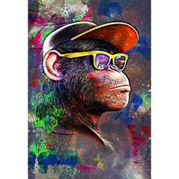 Leinwandbild &raquo;Affengeil Sonnenbrille Abstrakt by Juliano de Araujo Keilrahmen&laquo; 1 Stk. tlg. Kunstdruck Wandbild Bild in verschiedenen Formaten Leinen B