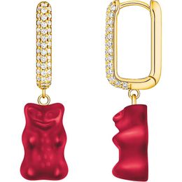 Thomas Sabo Damen Thomas Sabo Single-Creole &raquo;Thomas Sabo x HARIBO Schmuck: Gro&szlig;e Einzel-Creole mit Goldb&auml;r&laquo; mit Kristallglas, Zirkonia (synth.) rot 