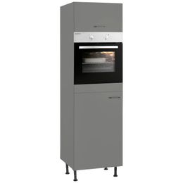 Optifit Backofenumbauschrank &raquo;Elga&laquo; mit Soft-Close-Funktion, h&ouml;henverstellbaren F&uuml;&szlig;en, Breite 60 cm grau Holzwerkstoff basaltgrau, B/H/T: 60cm x 