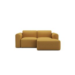 Ecksofa &raquo;Rund, kompakte Relax-Ecke, f&uuml;r kleine R&auml;ume, hoher Sitzkomfort&laquo; Bez&uuml;ge wechselbar, Kaltschaum im Sitz, Nordic Swan Ecolabel gelb B/H/T: 194cm