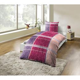 Kinzler Bettw&auml;sche &raquo;Mikrofaser Fleece&laquo; 2 Stk. besonders weich, verschiedene Designs lila Polyester, Obermaterial: 100% Polyester B/L: 135cm x 200cm, 1