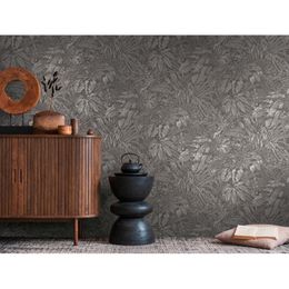 Livingwalls living walls Vliestapete &raquo;Smart Surfaces Natur-Tapete Mustertapete Floral Natur&laquo; leicht gl&auml;nzend strukturiert Vliestapete Dschungel f&uuml;r Schlafzimmer 