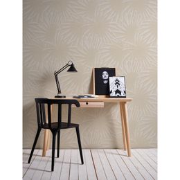 A.S. Cr&eacute;ation Vliestapete &raquo;Casual Living&laquo; matt strukturiert Vliestapete Palmen f&uuml;r Schlafzimmer K&uuml;che Wohnzimmer Palmenbl&auml;tter beige Vlies B/L: 0,53m x 10,05m, 
