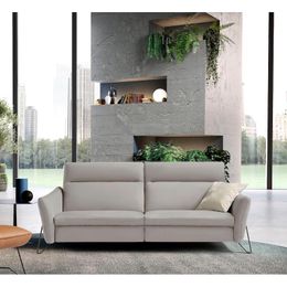 Egoitaliano 2-Sitzer &raquo;Gaia, modern, elegant und super komfortabel mit hoher R&uuml;ckenlehne&laquo; erstklassiger Sitzkomfort, Inkl. 2 Relaxfunktionen, mit Designfu&szlig; grau 