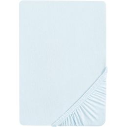 Biberna Spannbettlaken &raquo;Samy&laquo; hochwertiges Jersey-Elasthan f&uuml;r Topper geeignet blau Jersey-Elasthan, Obermaterial: 95% Baumwolle, 5% Elasthan 1 Stk., Jersey-