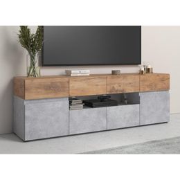Home Affaire Lowboard &raquo;Rimini&laquo; Breite 180 cm braun Holzwerkstoff B/H/T: 179,8cm x 59,2cm x 40cm, 4 Stk., 2 Stk.