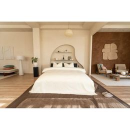 Kayori Bettw&auml;sche &raquo;Taga&laquo; 2 Stk. Bio-Baumwolle beige Mako-Satin, Obermaterial: 100% Baumwolle B/L: 135cm x 200cm, 1 Stk., 1 Stk., Mako-Satin, B/L: 80cm
