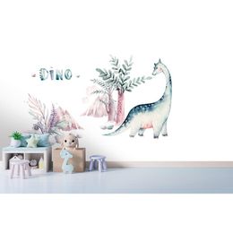 A.S. Cr&eacute;ation Vliestapete &raquo;Fototapete Dino Aquarell Pastell Kinderzimmer&laquo; matt strukturiert bunt Vlies B/L: 2,55m x 3,5m, Rollen: 1