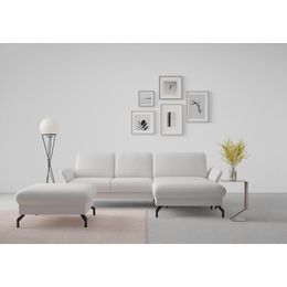 Sit & More sit&more Ecksofa &raquo;Fashion L-Form&laquo; wahlweise mit Kopfteilverstellung und Vorziehsitz, motorisch silber B/H/T: 253cm x 84cm x 165cm, Soft clean, 