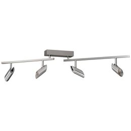 lumiCouture LED Deckenstrahler &raquo;Risell&laquo; LED-Modul 1 Stk. Warmwei&szlig; 2700 K, dimmbar, schwenkbar, Aluminium silber 4, H: 14cm, 1 Stk.
