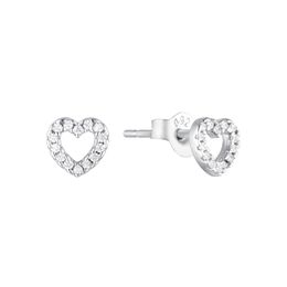 Amor Damen Paar Ohrstecker &raquo;Shiny Heart&laquo; mit Zirkonia (synth.) silber Silber 925 (Sterlingsilber)