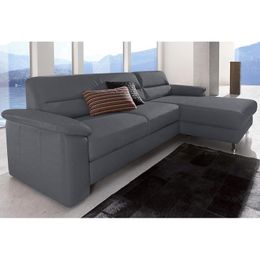 Sit & More sit&more Ecksofa &raquo;Ascara L-Form&laquo; inklusive Boxspring/Federkern-Polsterung, wahlweise mit Schlaffunktion grau NaturLEDER (echtes Rindsleder), Korpus in