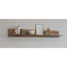 OTTO home Wandboard &raquo;Cross,Breite 180 cm, moderne Wandregal&laquo; H&auml;ngeregal mit viel Stauraum braun B/H/T: 180cm x 23cm x 22,5cm