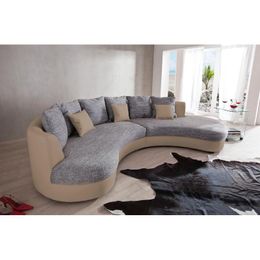 Home Affaire Ecksofa &raquo;Lazio modern und bequem, schmale Armlehnen, tolle Detailverarbeitung&laquo; ergonomische Form grau 100% PU (Kunstleder)/90% Polyester,