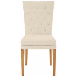 Home Affaire Esszimmerstuhl &raquo;Colorado&laquo; (Set) 4 Stk.Beine in eiche oder nussbaum. Im 2er, 4er oder 6er-Set beige Kunstleder;Microfaser B/H/T: 46cm x 