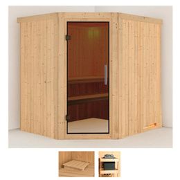 Karibu Sauna &raquo;Laila&laquo; Set, ohne Ofen beige ohne Ofen, (ohne Ofen)