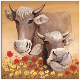Artland Leinwandbild &raquo;K&uuml;he&laquo; Haustiere 1 Stk. tlg. auf Holzrahmen gespannt beige Leinwand B/H/T: 70cm x 70cm, Leinwandbild Haustiere quadratisch, 1 Stk.