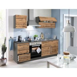 KOCHSTATION Herdumbauschrank &raquo;KS-Samos&laquo; 60 cm breit braun grafit, B/H/T: 60cm x 85cm x 60cm